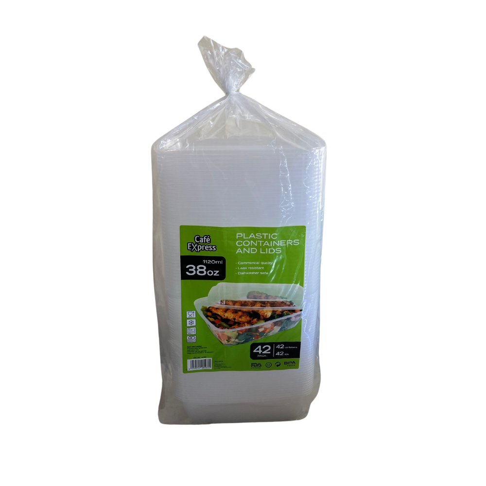 Cafe Express Clear Plastic Containers and Lids 42 Pack – Solly's Online ...