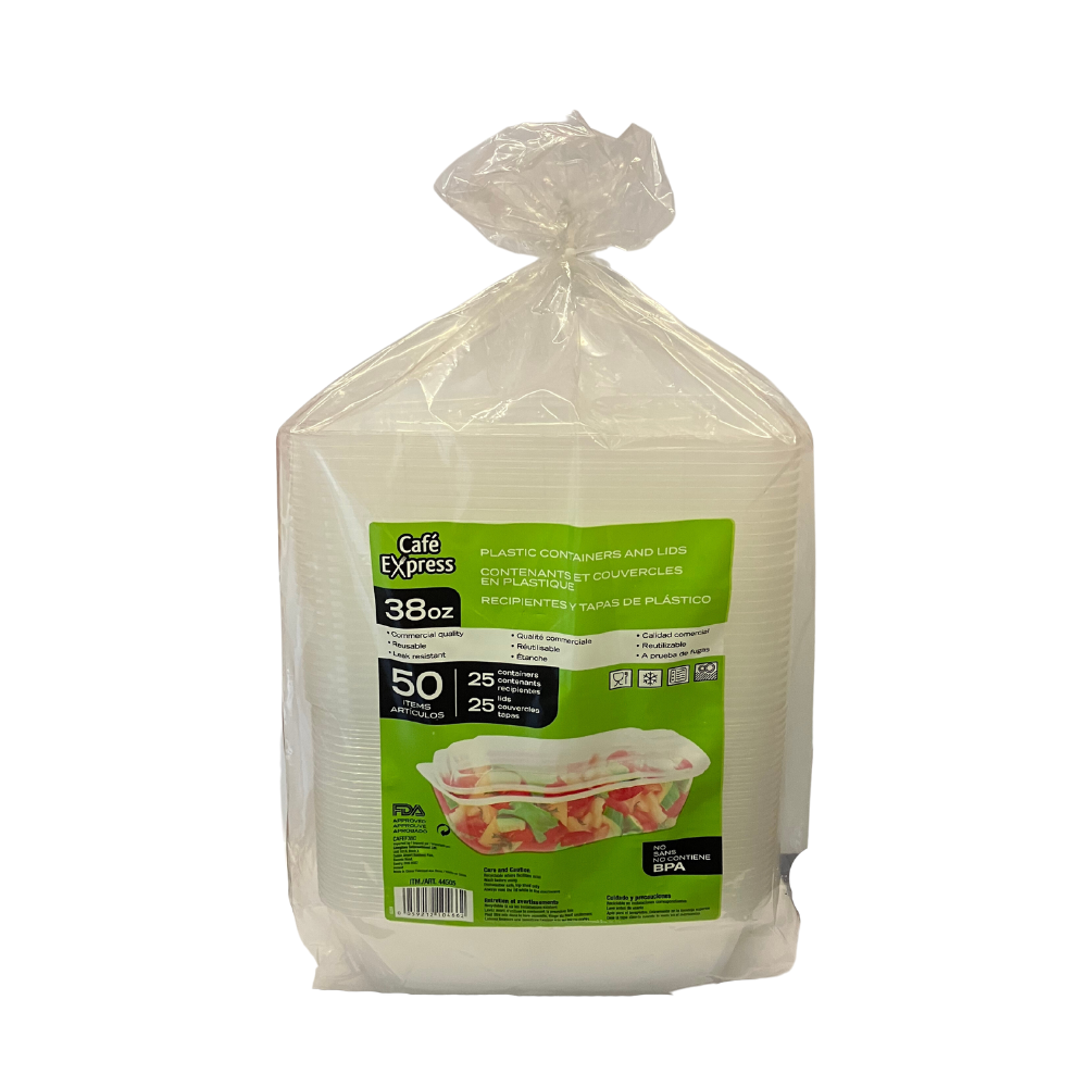 Cafe Express Clear Plastic Containers and Lids 25ct – Solly's Online ...