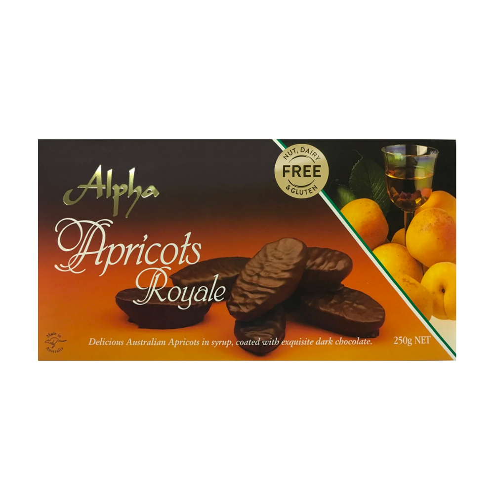 Alpha Chocolate Apricots Royale Gift Box 250g – Solly's Online Grocery