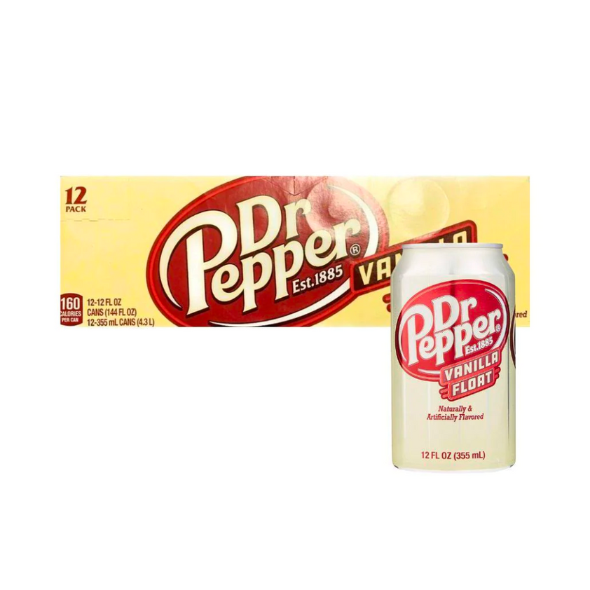 Dr Pepper Vanilla Float 355ml 12 Pack – Solly's Online Grocery